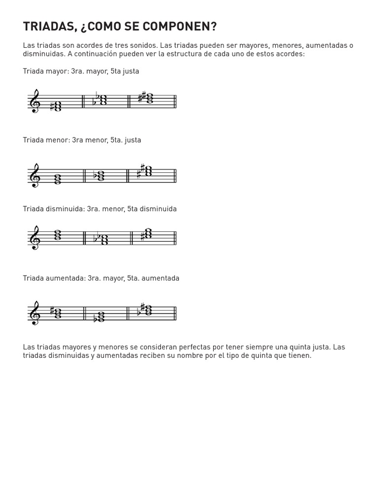 Estructura y Tipos de Triadas Musicales | PDF | Acorde (Música) | Armonía
