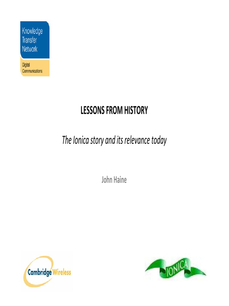 Ionica - Lessons From History | PDF | Internet Access | Radio