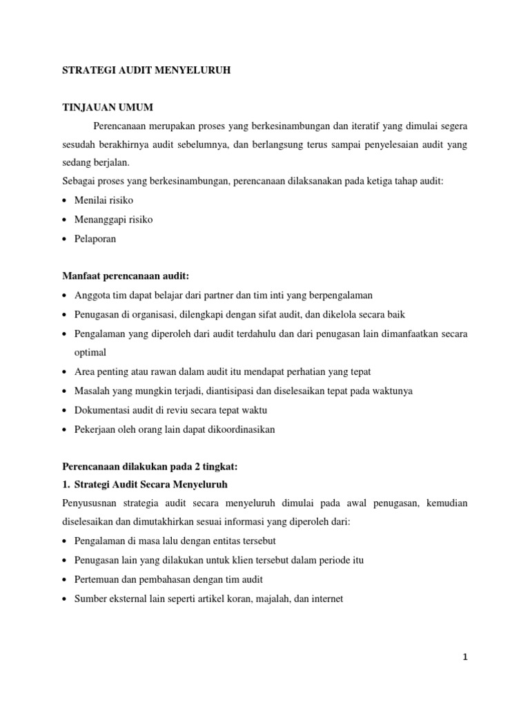 Strategi Audit Menyeluruh | PDF