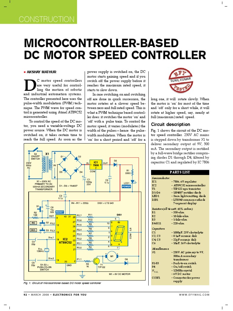 Microcontroller Based Speed Cntrol System | PDF | Digital Technology ...