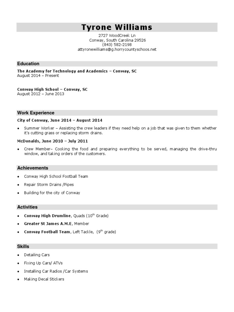 Tyrone Resume | PDF