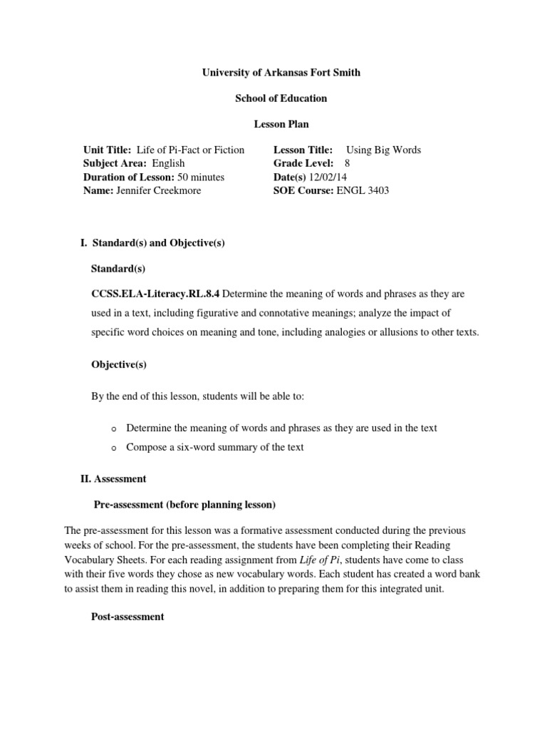 8th Grade English: Vocabulary in Life of Pi | PDF | Semiotics ...