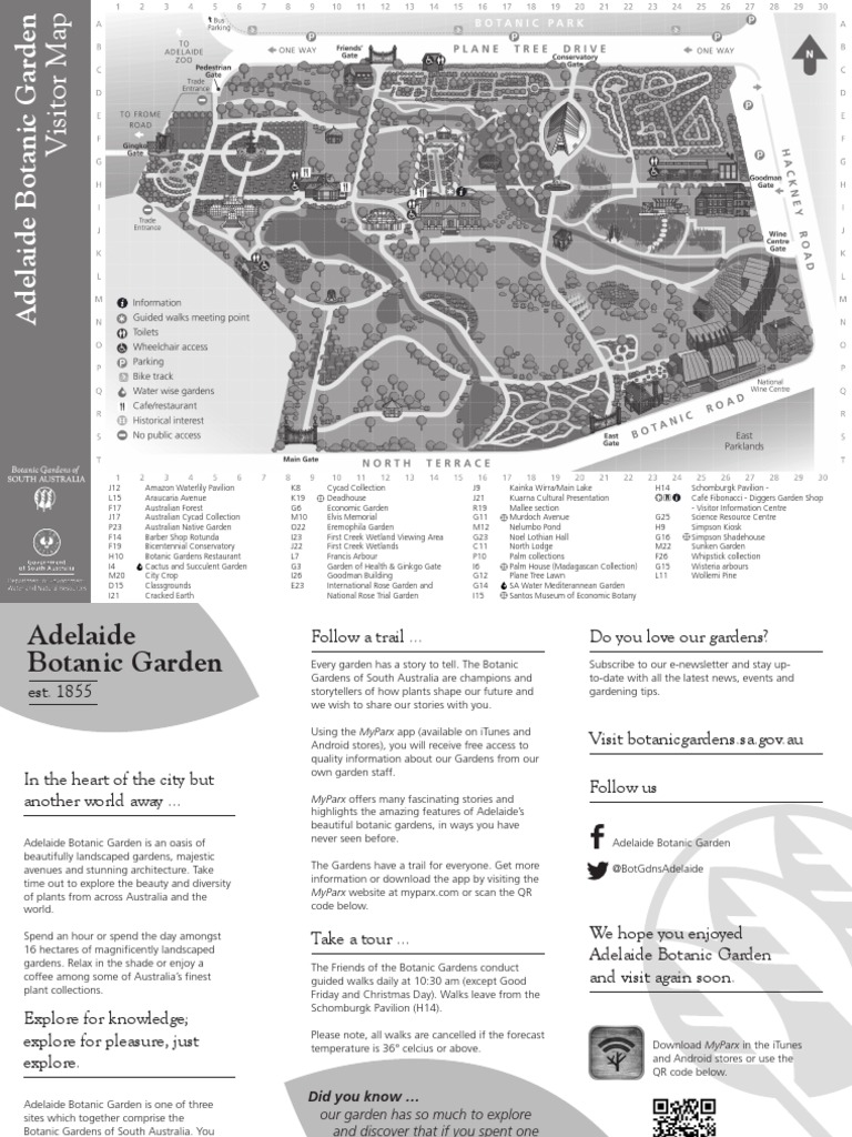 Adelaide Botanic Garden Map 2014 | PDF | Landscape Architecture | Gardening