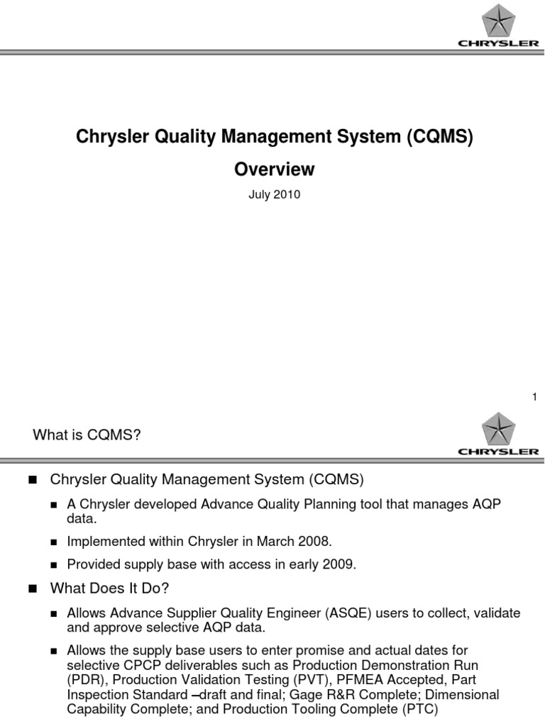 CQMS Internal Presentation June 2010 | PDF | Computing | Software