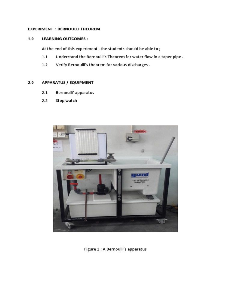 Bernoulli Theorem Experiment Guide | PDF