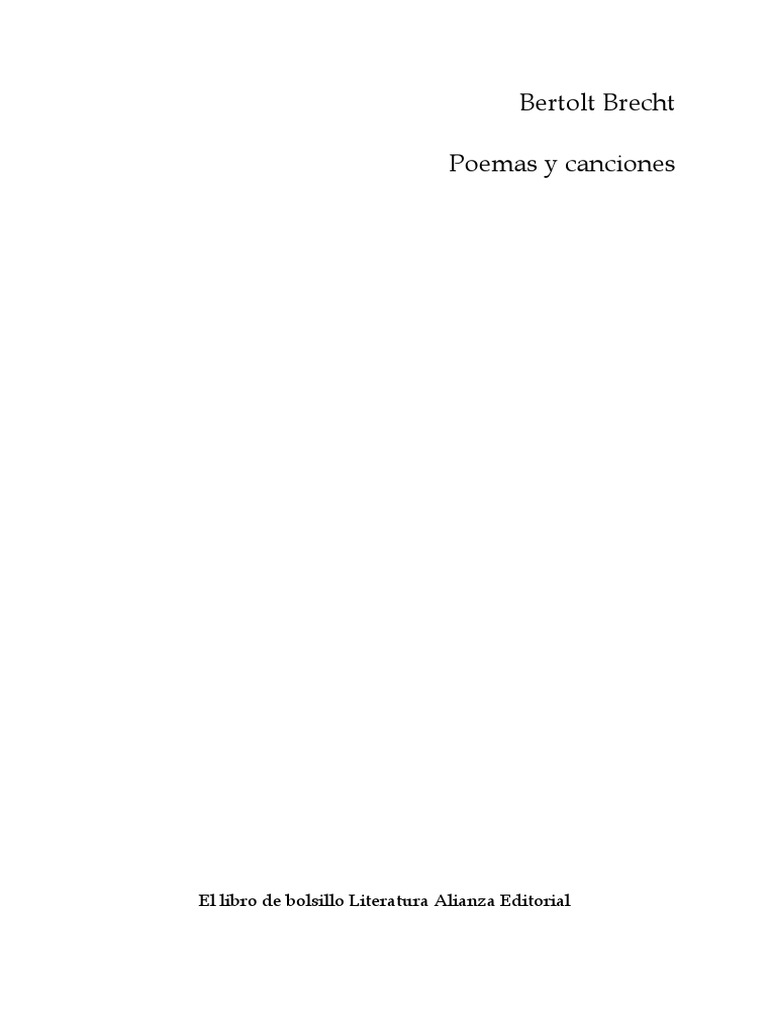 Bertolt Brecht | PDF | Poesía | Naturaleza