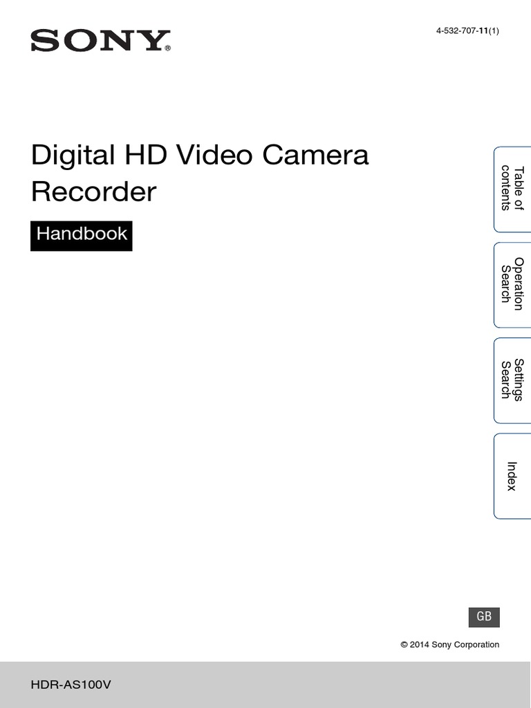 Sony Action Cam HandBook ENGLISH | PDF | Secure Digital | Usb