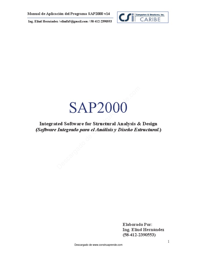 Sap 2000 V14 Manual Español | PDF | Elasticidad (Física) | Diseño