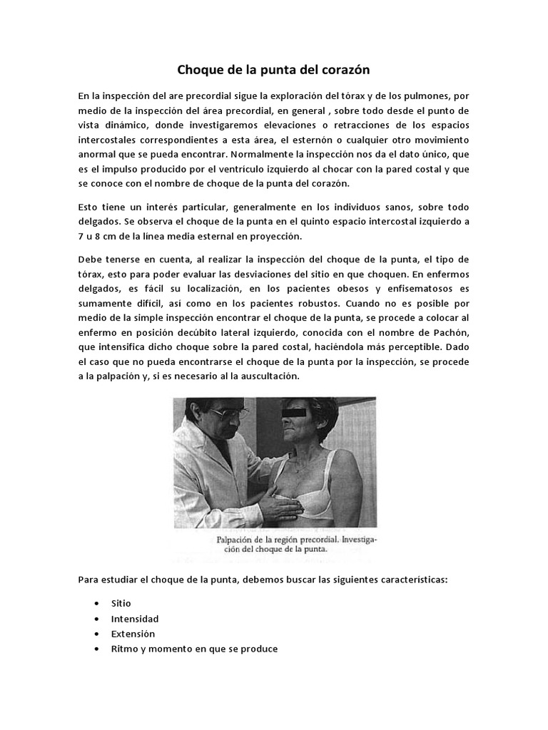Exploración del Choque de la Punta Cardíaca | PDF | Choque ...