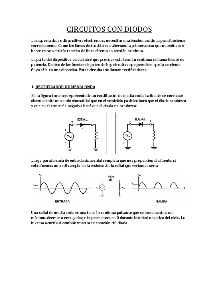 Rectificadores y Filtros con Diodos | PDF | Rectificador | Diodo