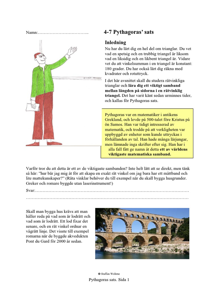 4-7 Pythagoras Sats | PDF