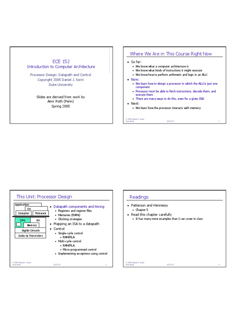 ECE 152 Where We Are in This Course Right Now: Introduction To Computer Architecture | Download ...