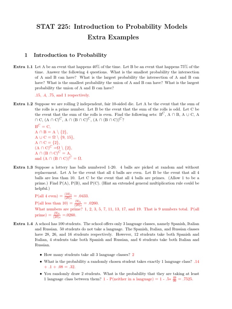 Probability Exercises Download Free Pdf Expected Value Variance