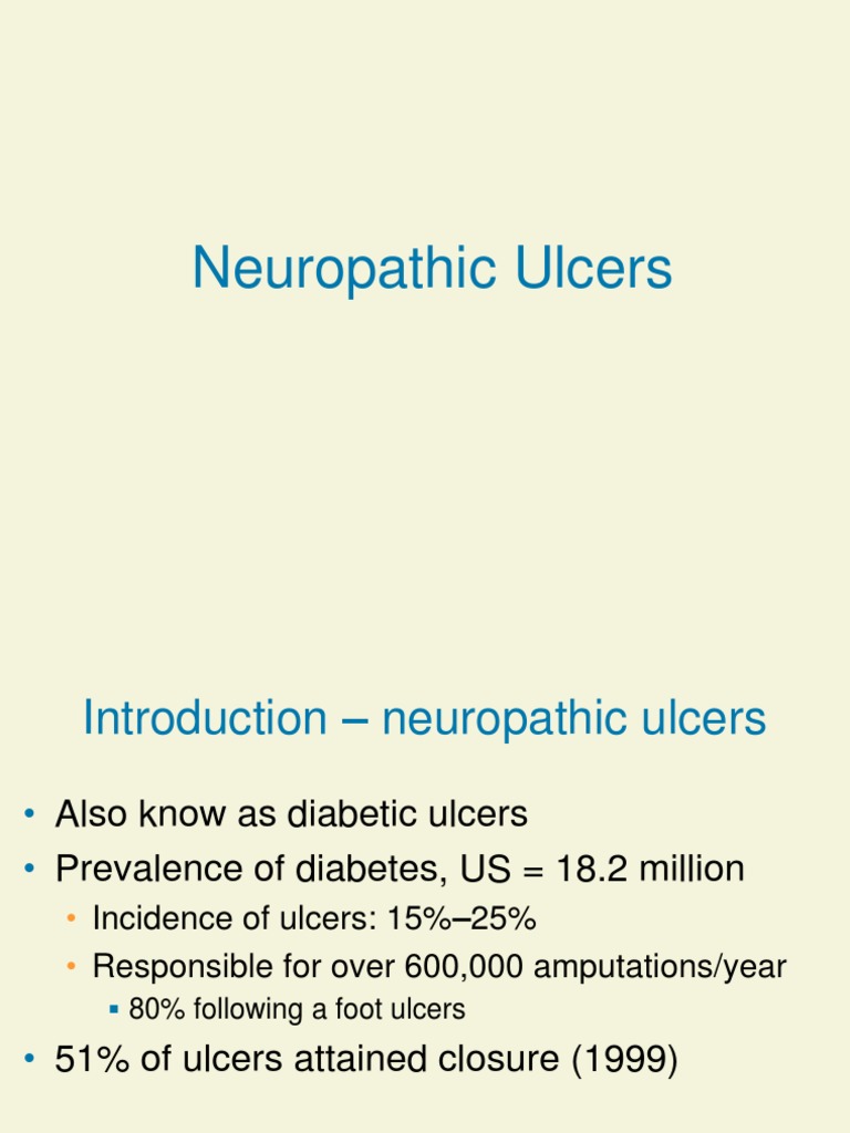 Neuropathic Ulcers For Students | PDF | Peripheral Neuropathy | Wound