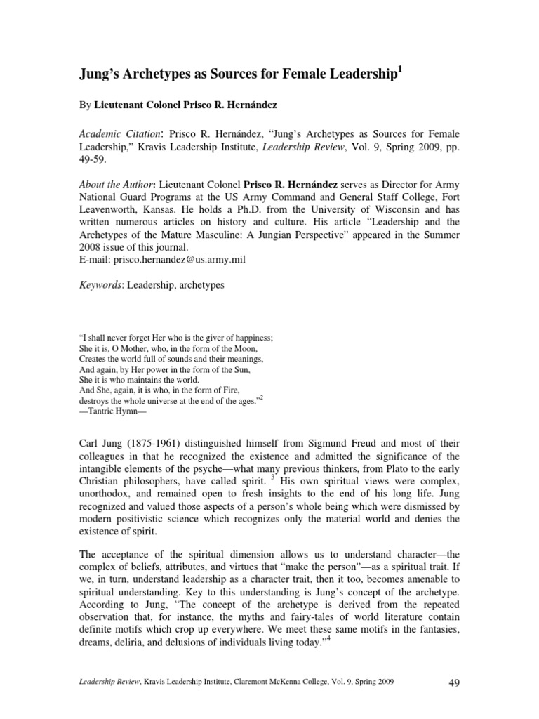 Jung's Archetypes As Sources For Female Leadership | PDF | Sophia ...