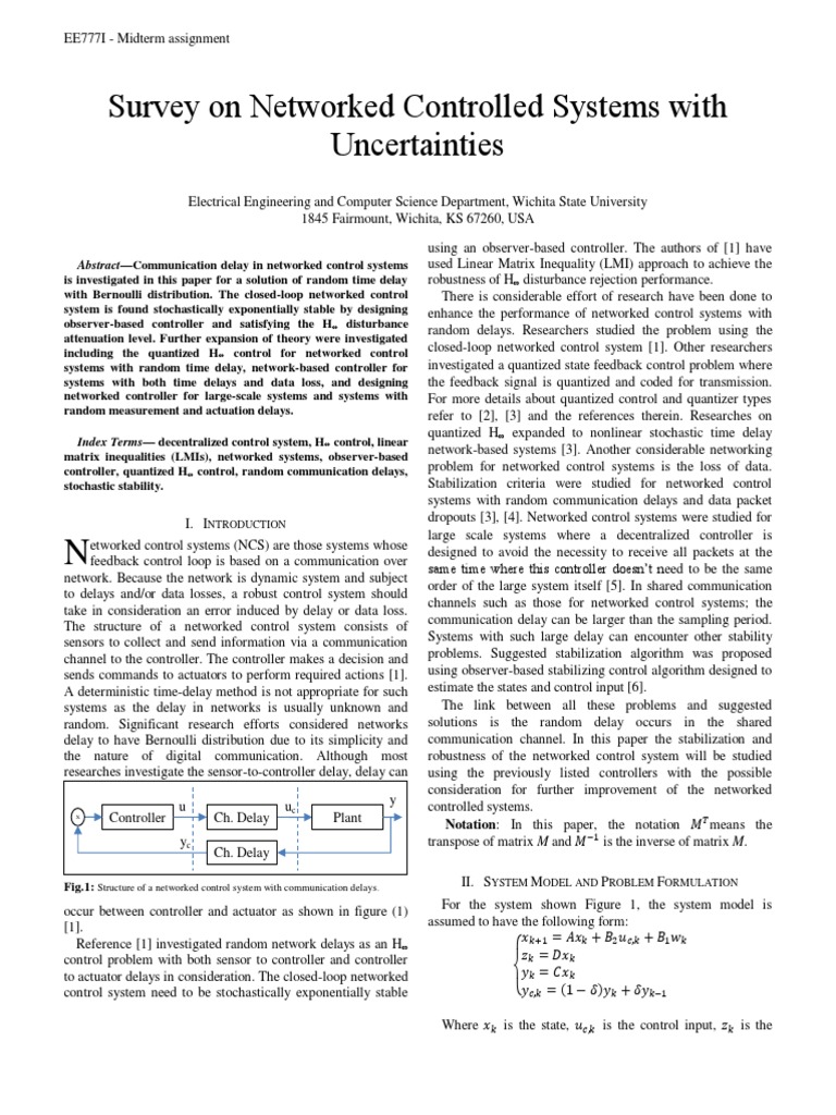 Networked Control Systems | PDF | Control Theory | Control System Networked Control Systems | PDF | Control Theory | Control System