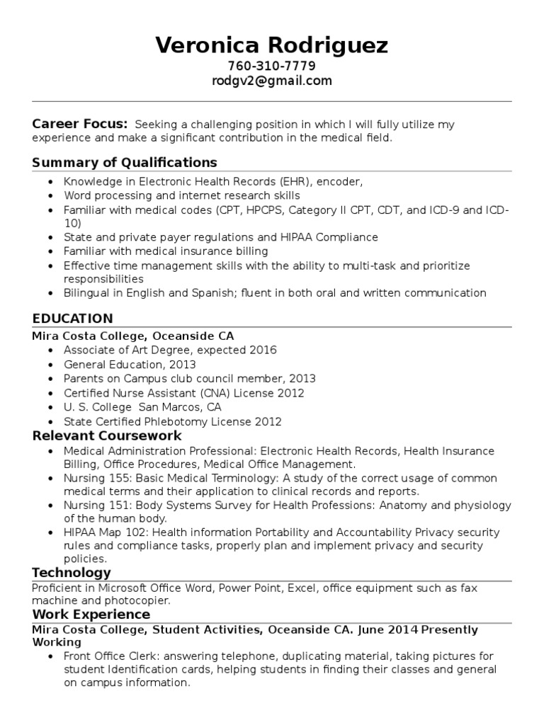 Veronica Recent Resume 1 | PDF | Self-Improvement