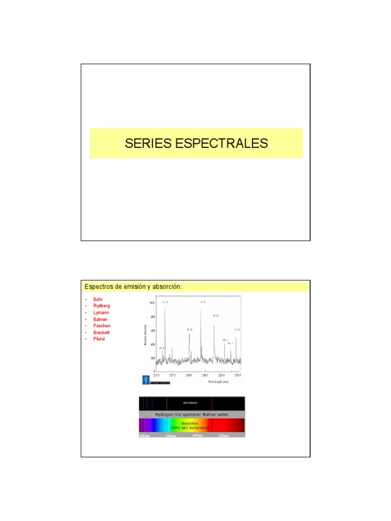 Series Espectrales | PDF | Átomos | Electrón