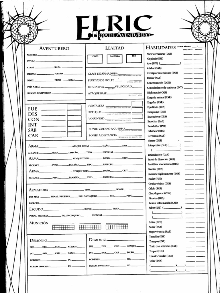 Elric D20 Ficha | PDF