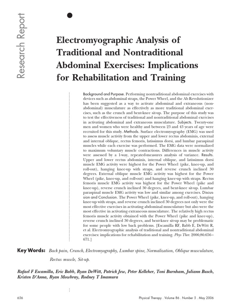 Electromyographic Analysis of Traditional and Non Traditional Abdominal ...