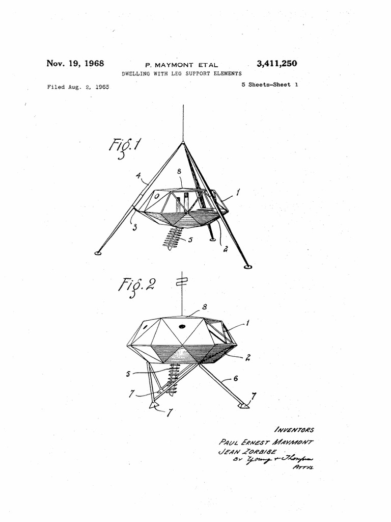 Maymont Patent 1965 Us3411250 | PDF | Triangle | Kitchen