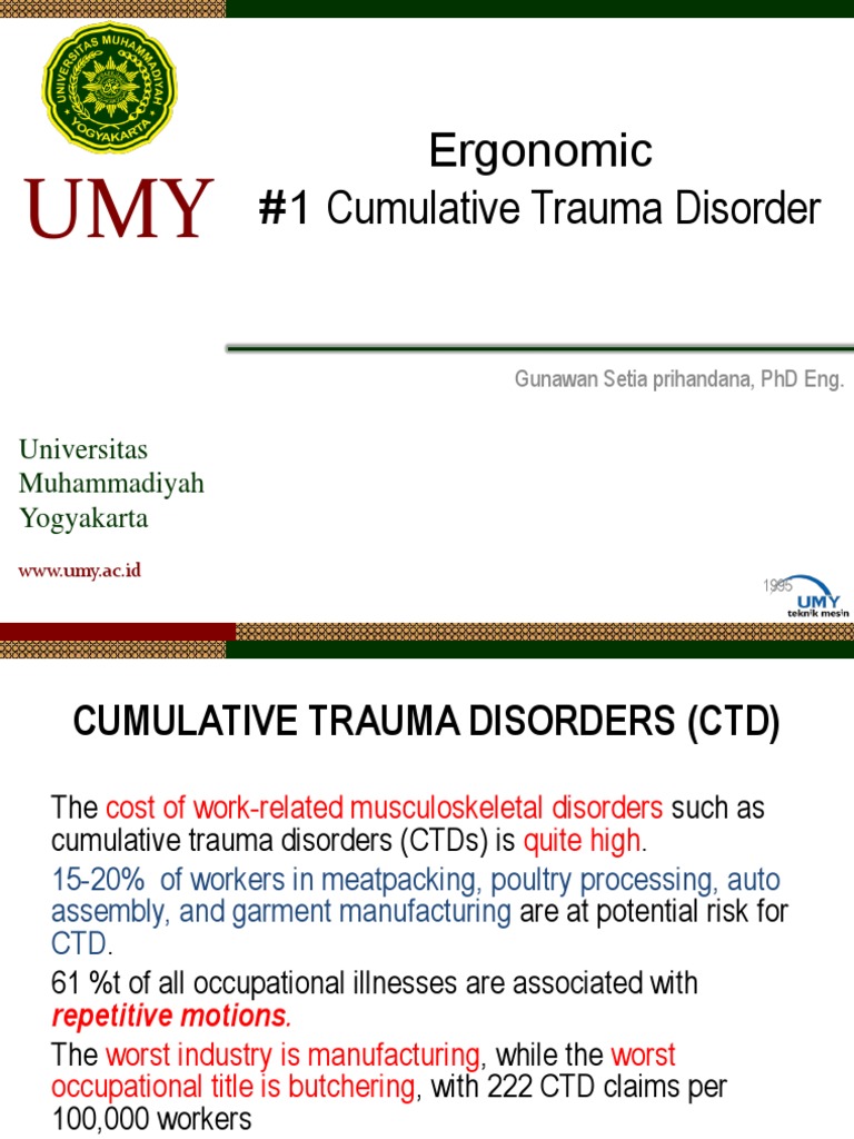 Ergonomic #1 Cumulative Trauma Disorder: Universitas Muhammadiyah ...