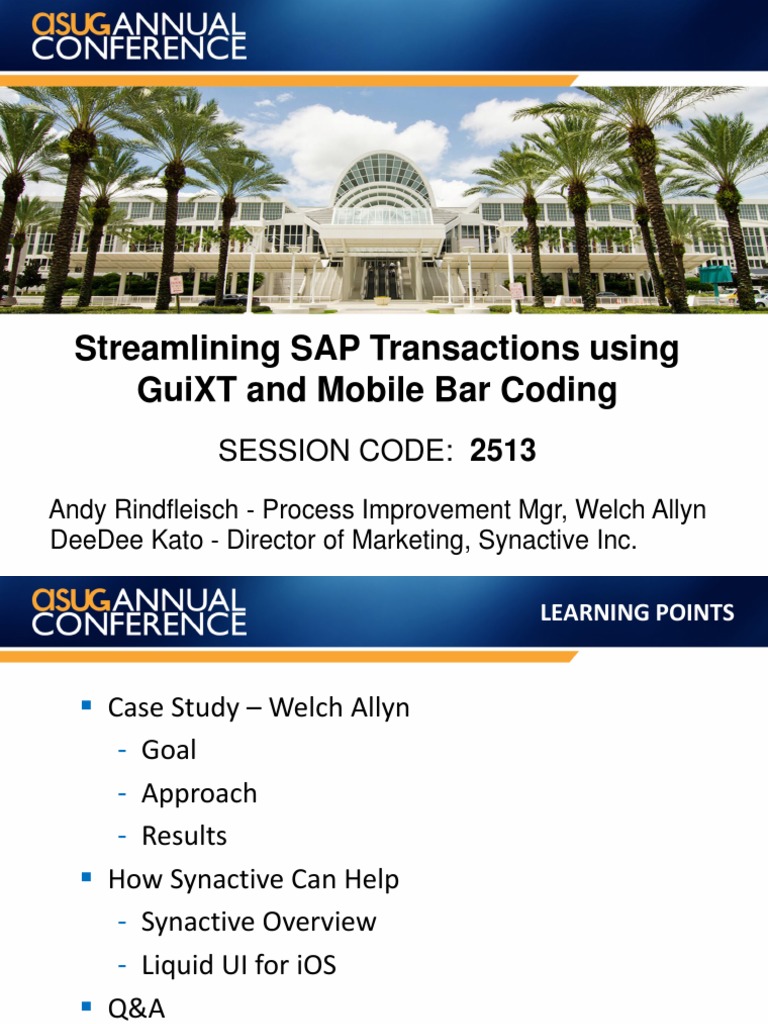 Streamlining SAP Transactions Using GuiXT and Mobile Bar Coding | PDF ...