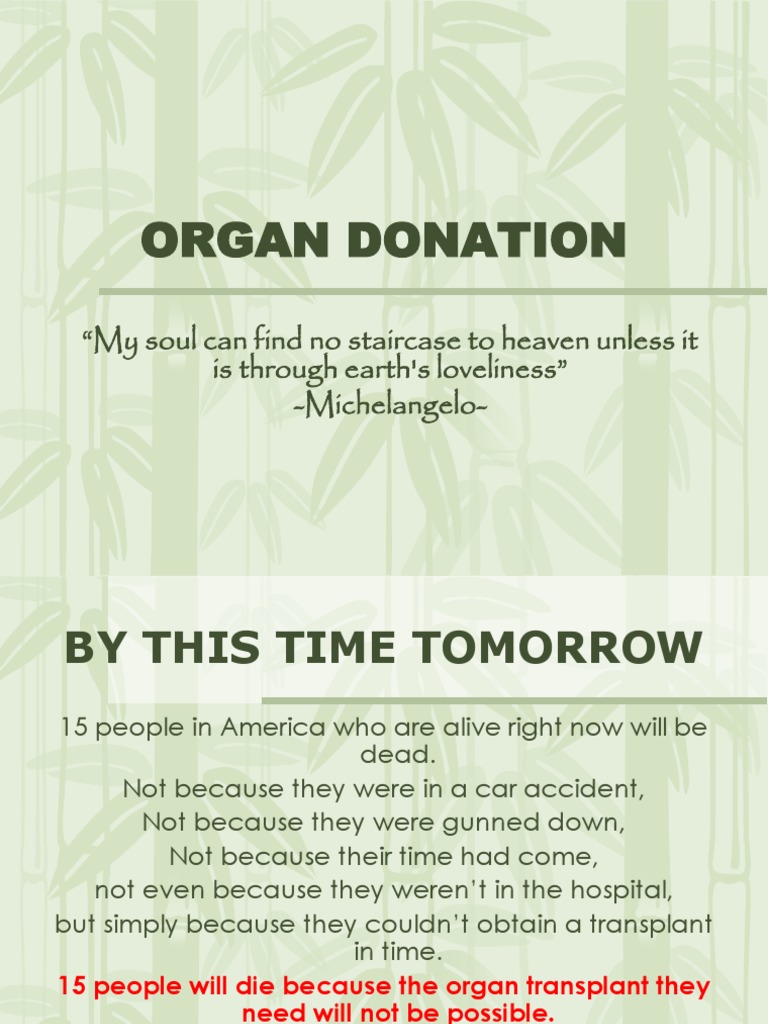 Persuasive Speech | PDF | Organ Donation | Organ Transplantation