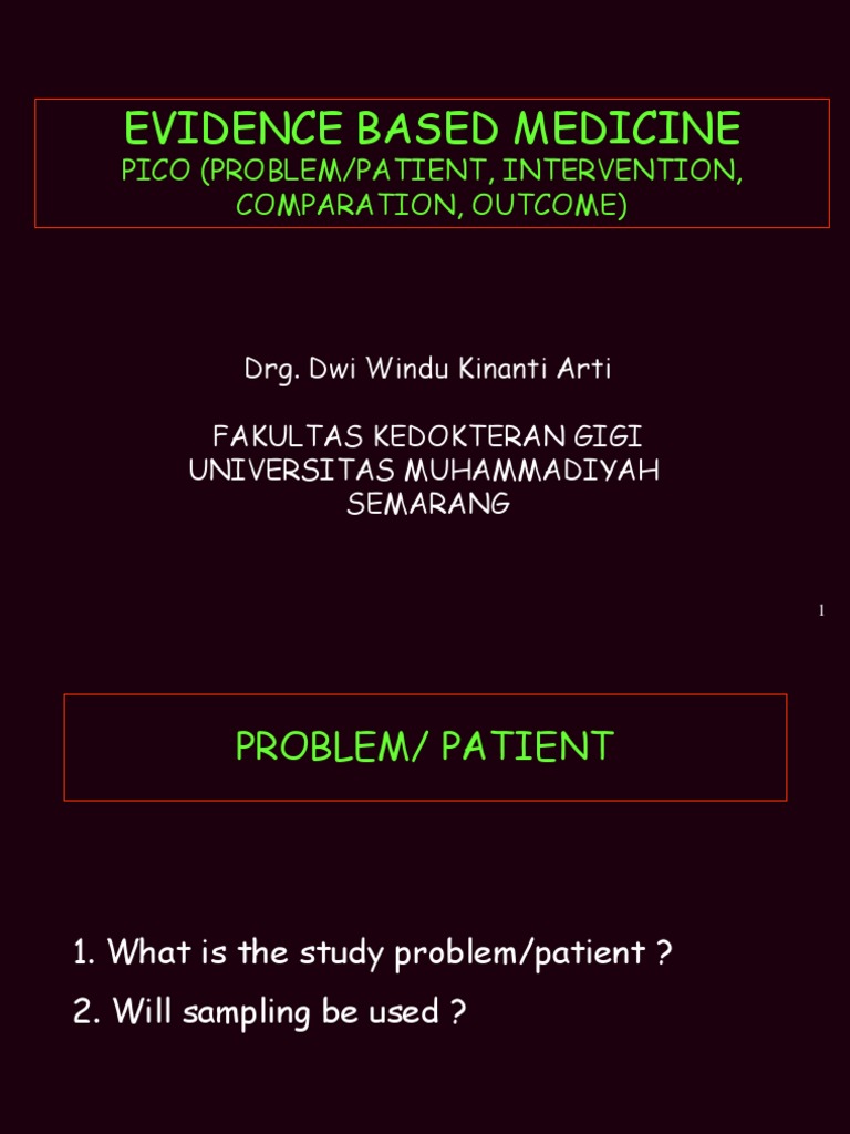 PICO dalam Evidence Based Medicine | PDF