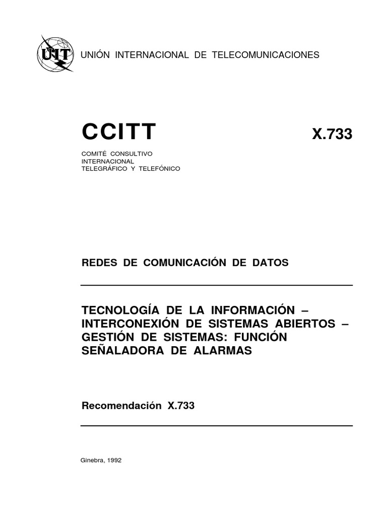T Rec X.733 199202 I!!pdf S | PDF | Unión Internacional de ...