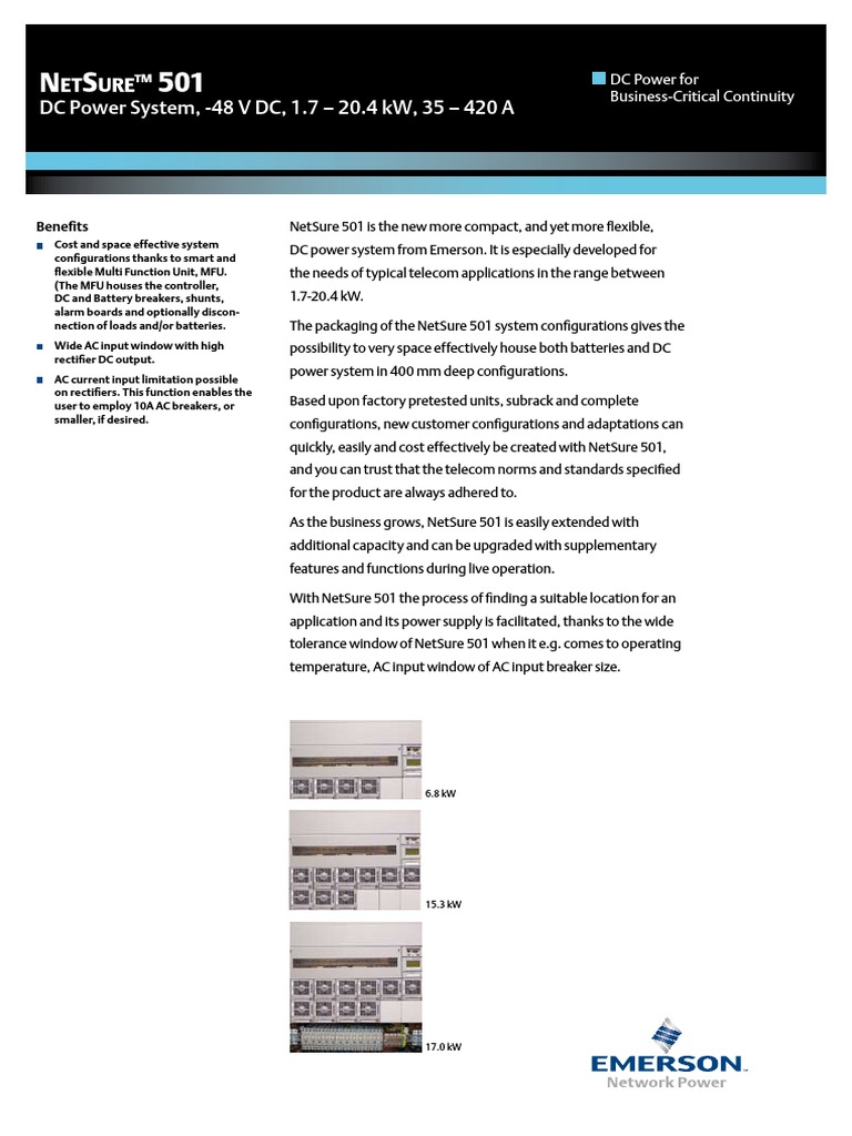 NetSure 501 Datasheet | Download Free PDF | Power Supply | Electric ...