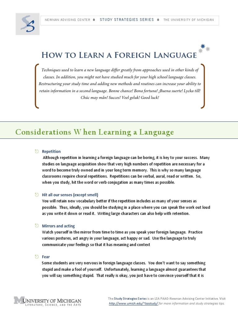 Foreign Language | PDF | Career & Growth | Foreign Language Studies