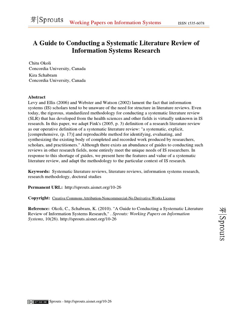 A Guide To Conducting A Systematic Literature Review of | PDF ...