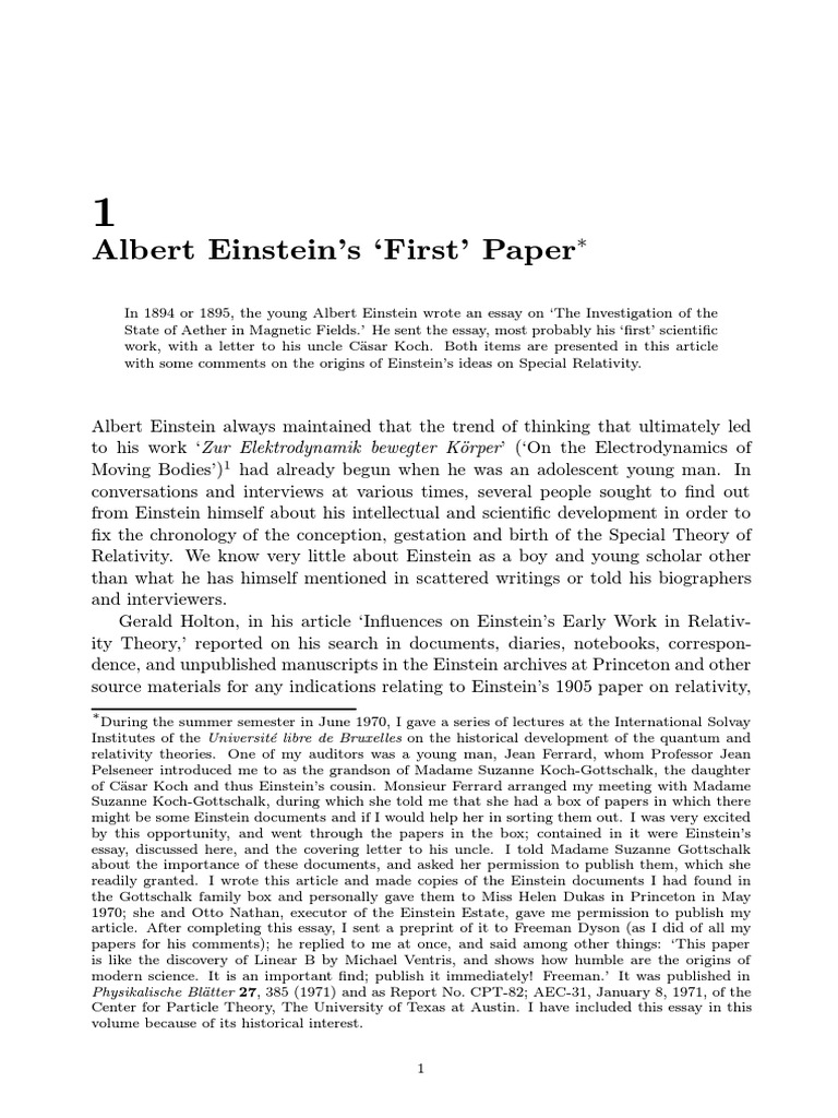 Einstein First Paper.pdf | Luminiferous Aether | Albert Einstein
