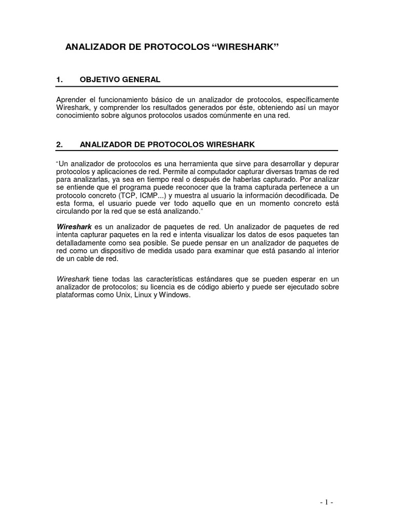 Guia Wireshark | Descargar gratis PDF | Protocolo de Control de ...