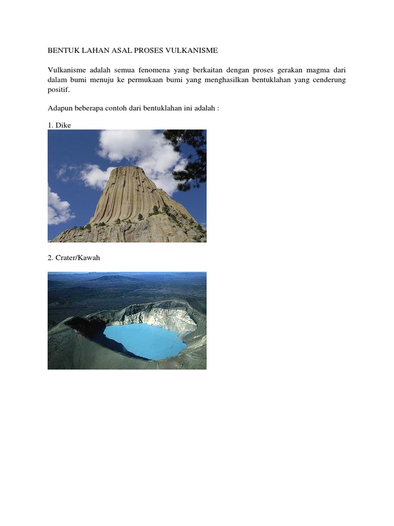 Bentuk Lahan Asal Proses Vulkanisme | PDF