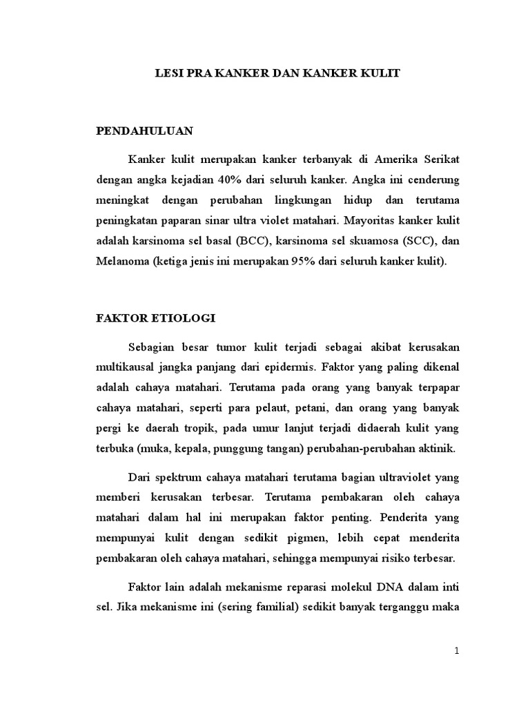 2 - Lesi Pra Kanker Dan Kanket Kulit | PDF