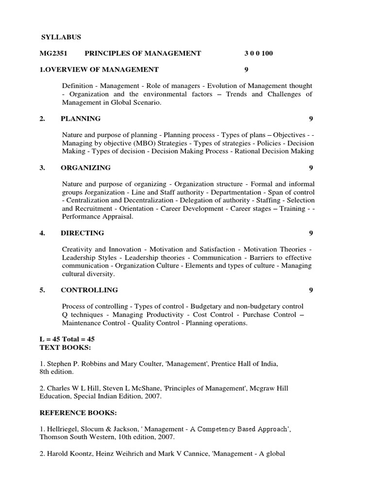 Principles of Management Overview | PDF | Leadership | Globalization
