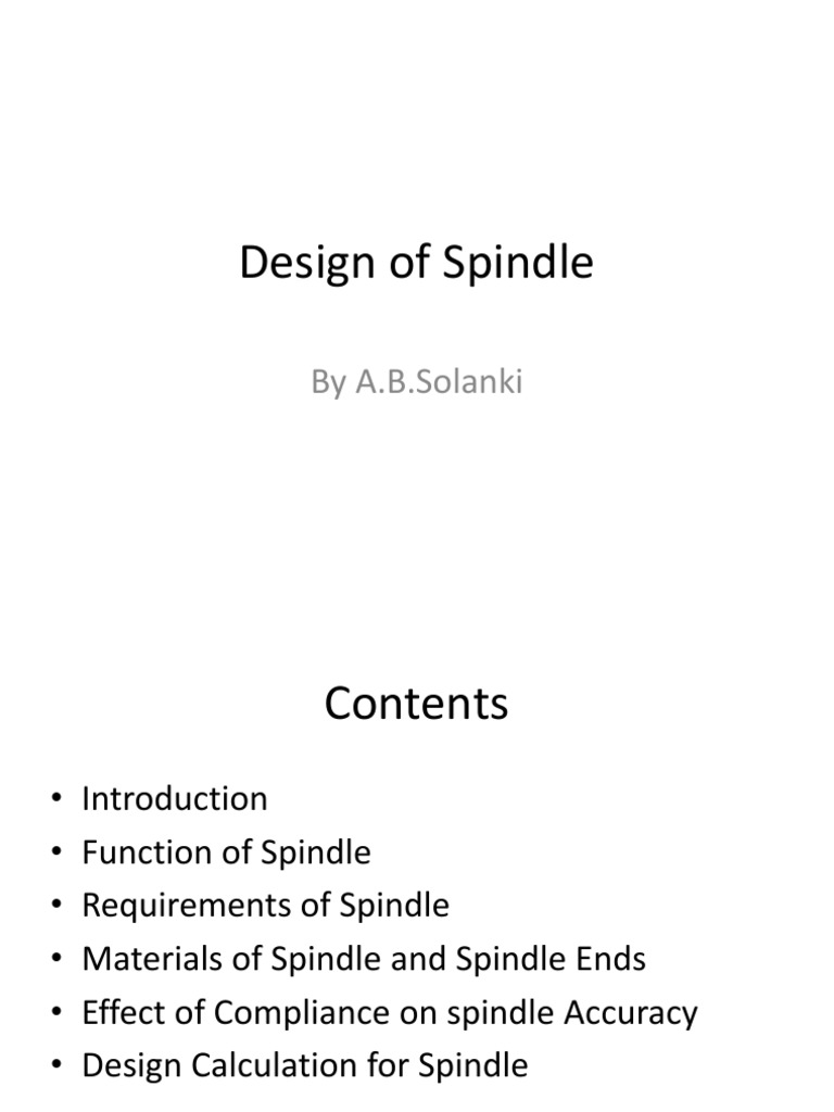 Design of Spindle | Download Free PDF | Numerical Control | Machine Tool