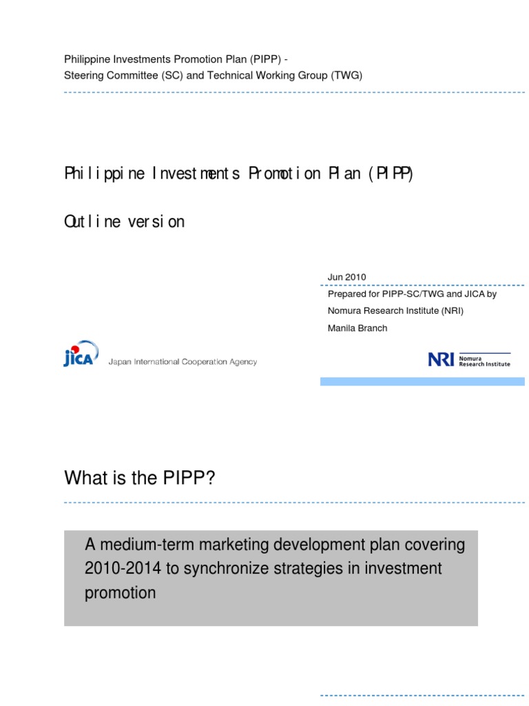 Philippine Investments Promotion Plan (PIPP) | PDF | Business | Technology & Engineering