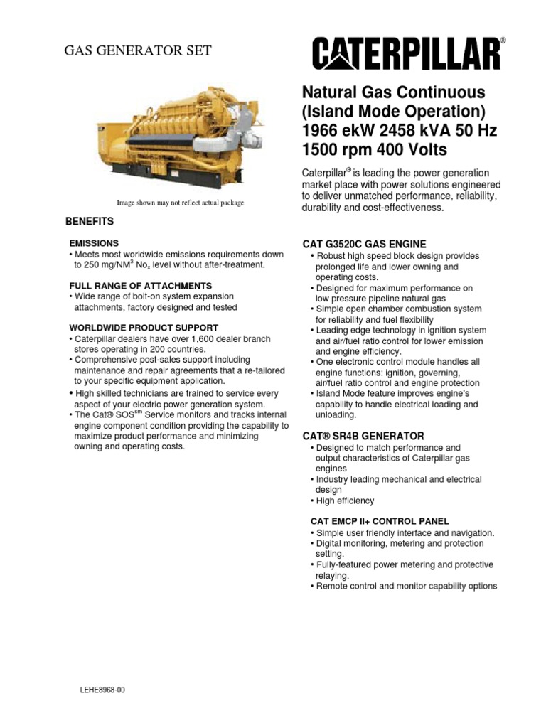 g3520c Im Natural Gas For 1966 | PDF | Engines | Exhaust Gas