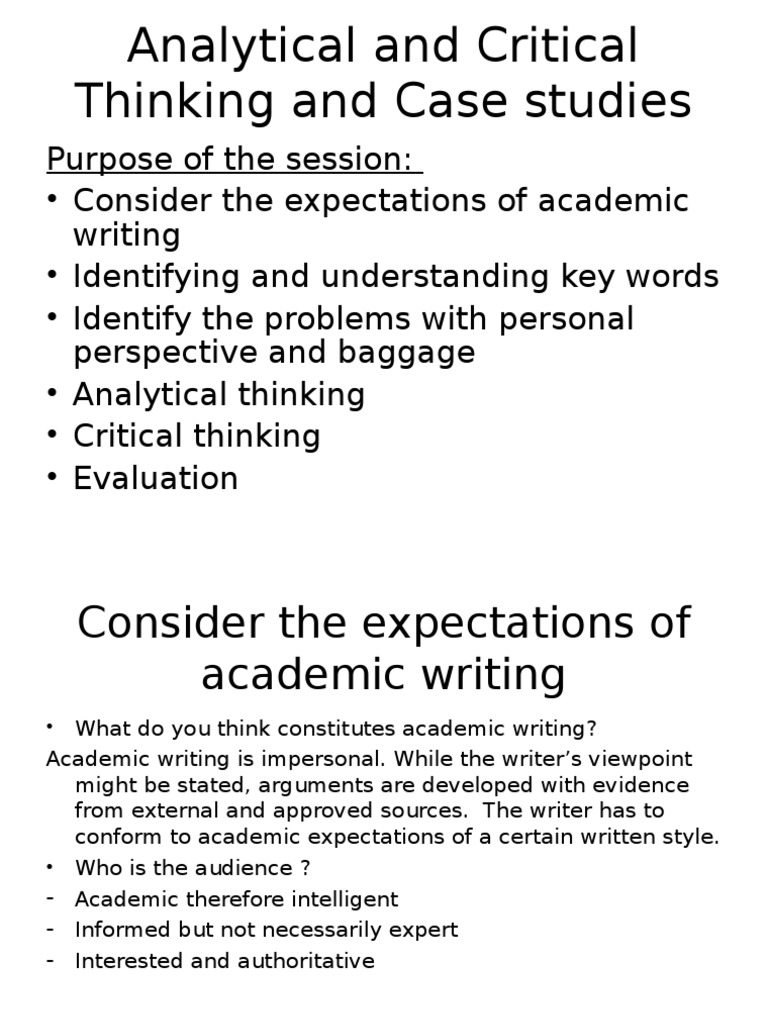 Analytical and Critical Thinking Case Studies | PDF | Critical Thinking ...