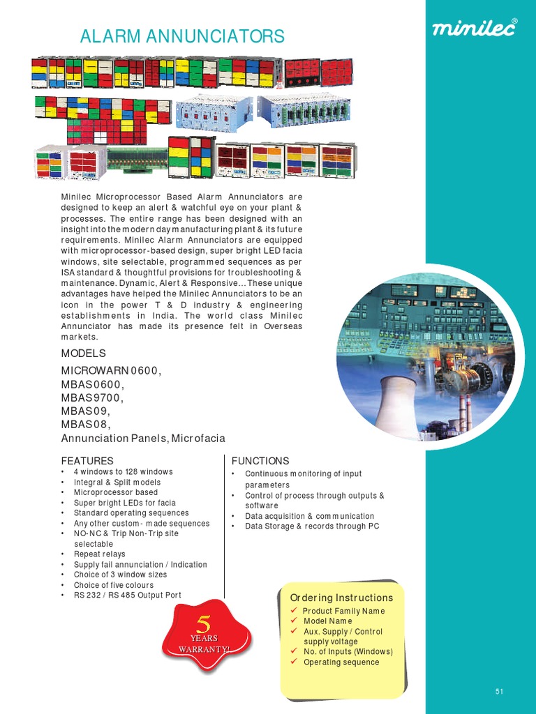 Minilecalarm Annunciators | PDF | Power Supply | Relay