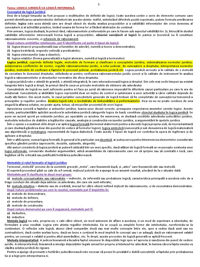 Conspect Logica Juridica | PDF