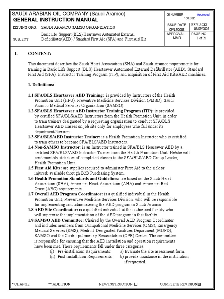 Aramco Gen | PDF | Emergency Medical Services | First Aid