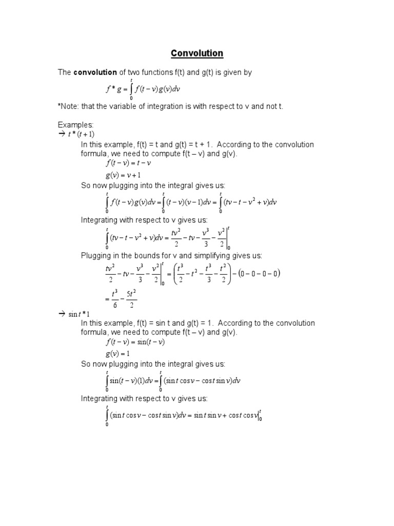 Convolution and Laplace Transform Guide | PDF | Laplace Transform ...
