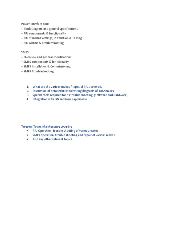Telecom Power Interface Unit Guide | PDF | Interface (Computing ...