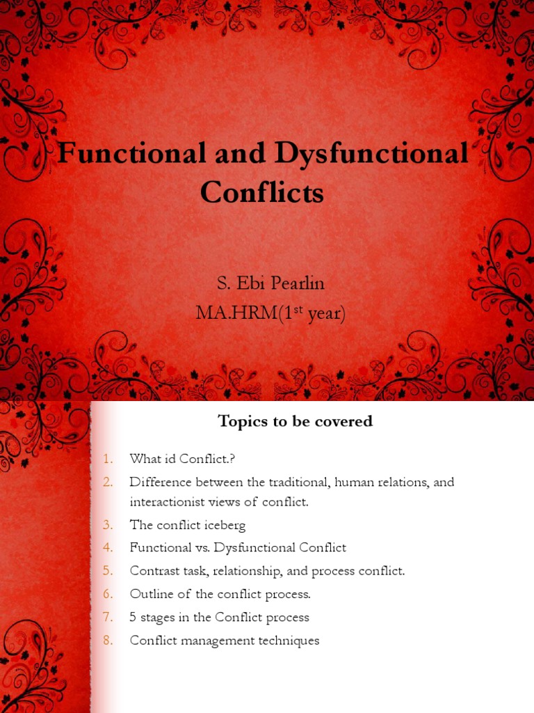 Functional vs. Dysfunctional Conflict | PDF | Conflict (Process ...