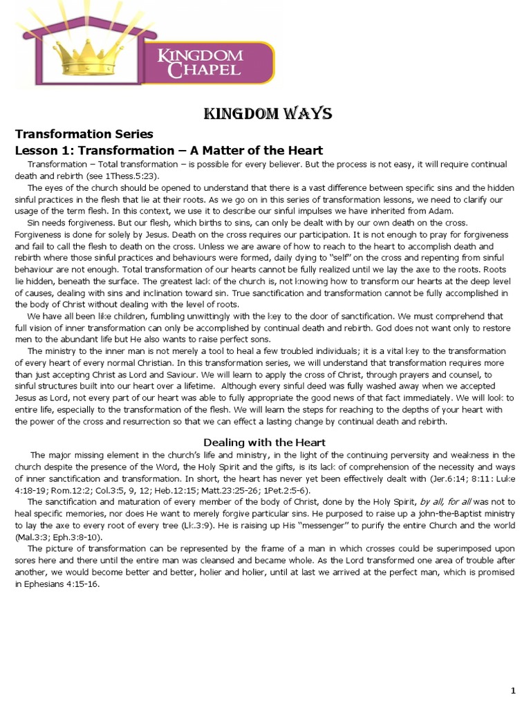 Transformation Series - Lesson 1 | PDF