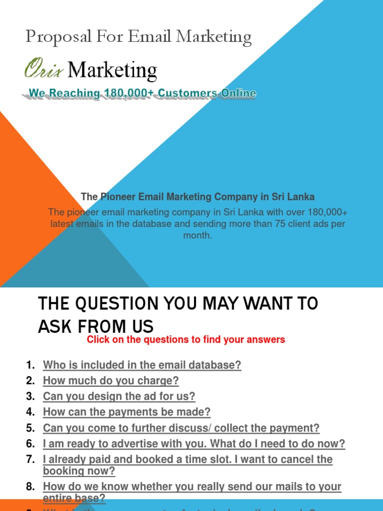 Email Marketing Proposal for Clients | PDF | Email | Email Spam